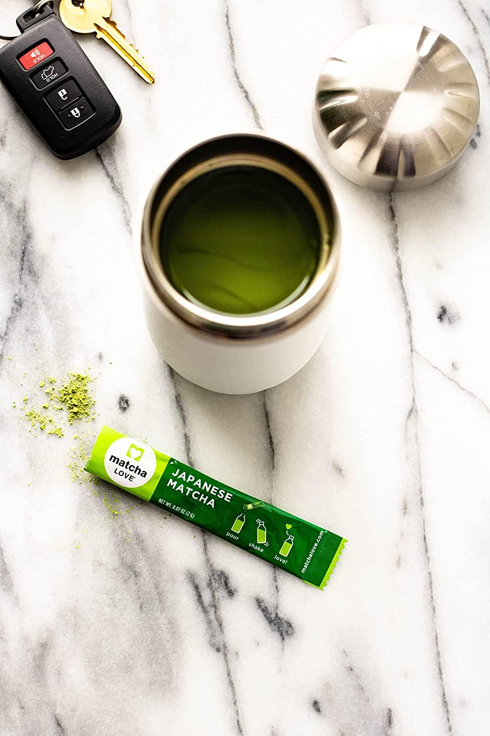 Matcha Love Unsweetened Green Tea Powder - 15 Single Serve Packets ...