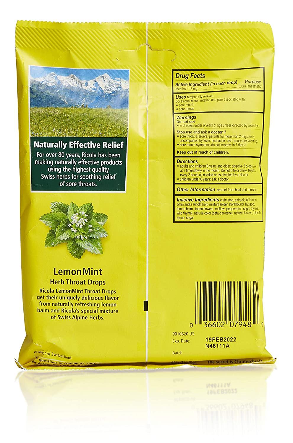 Ricola Throat Drops Lemon Mint - 24 Drops (Pack of 2) | Buy Now with ...