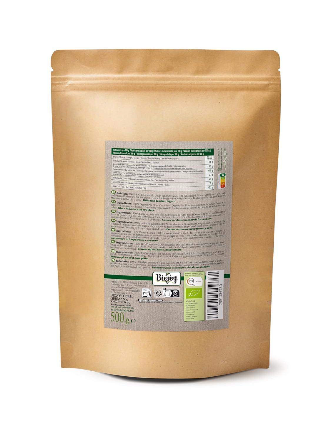 Biojoy Organic Green Pea Flour 500g | Pure Ground Peas No Additives ...