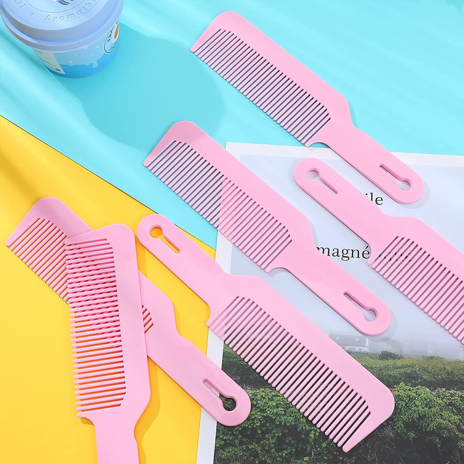 Barberology 6-Pack 9 Inch Flat Top Clipper Combs - Heat Resistant Pink ...