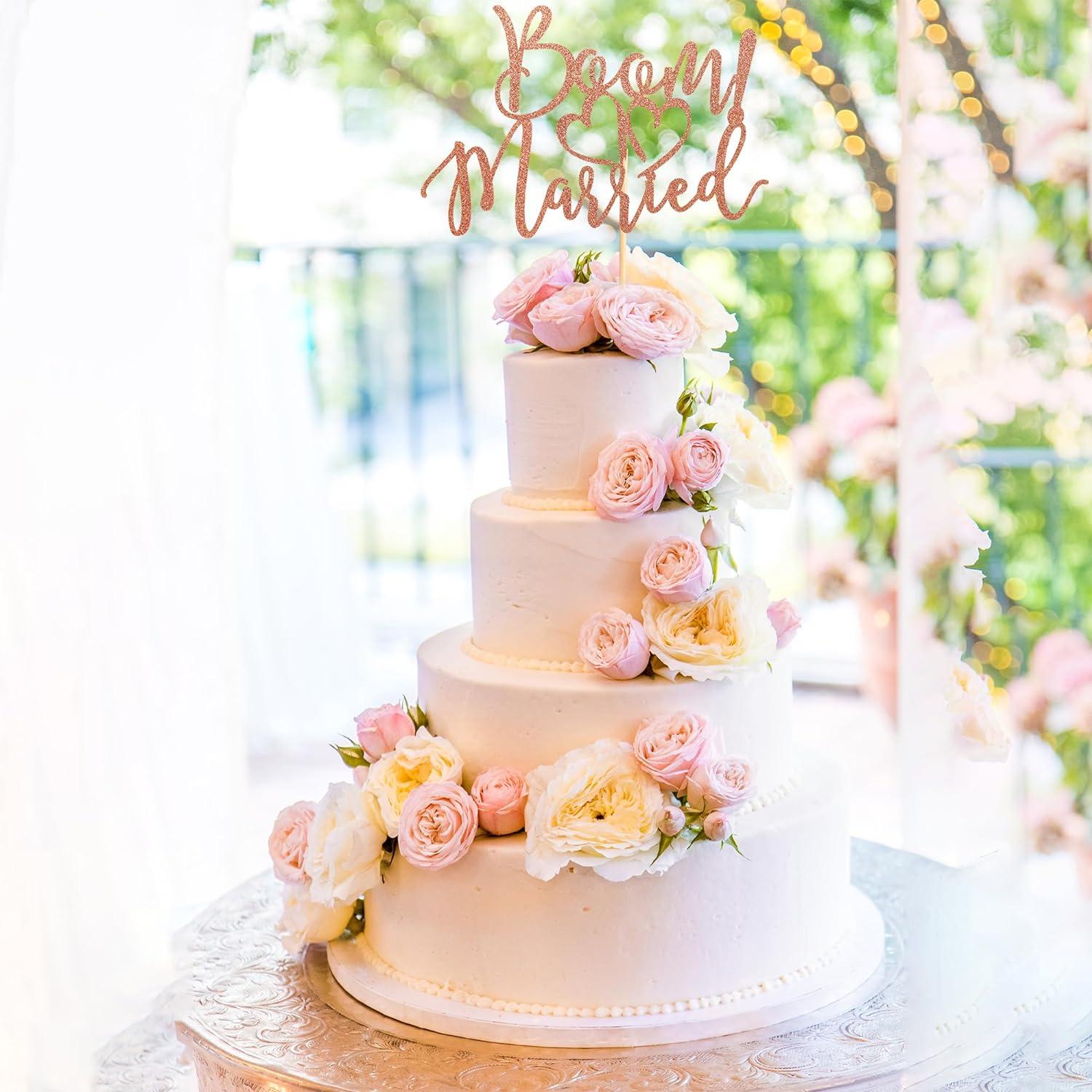 Arthsdite BOOM! Married Wedding Cake Topper Funny Cake Topper Quirky ...