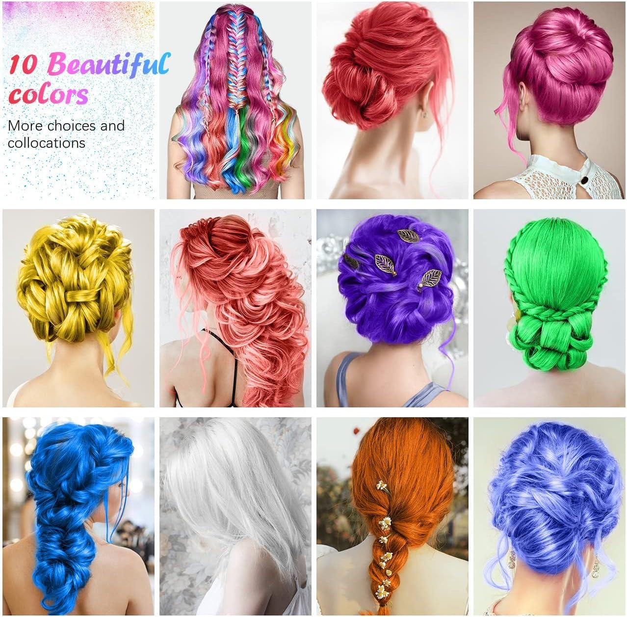 Kastiny Hair Chalk for Girls - 10 Pieces Temporary Hair Colour Comb ...