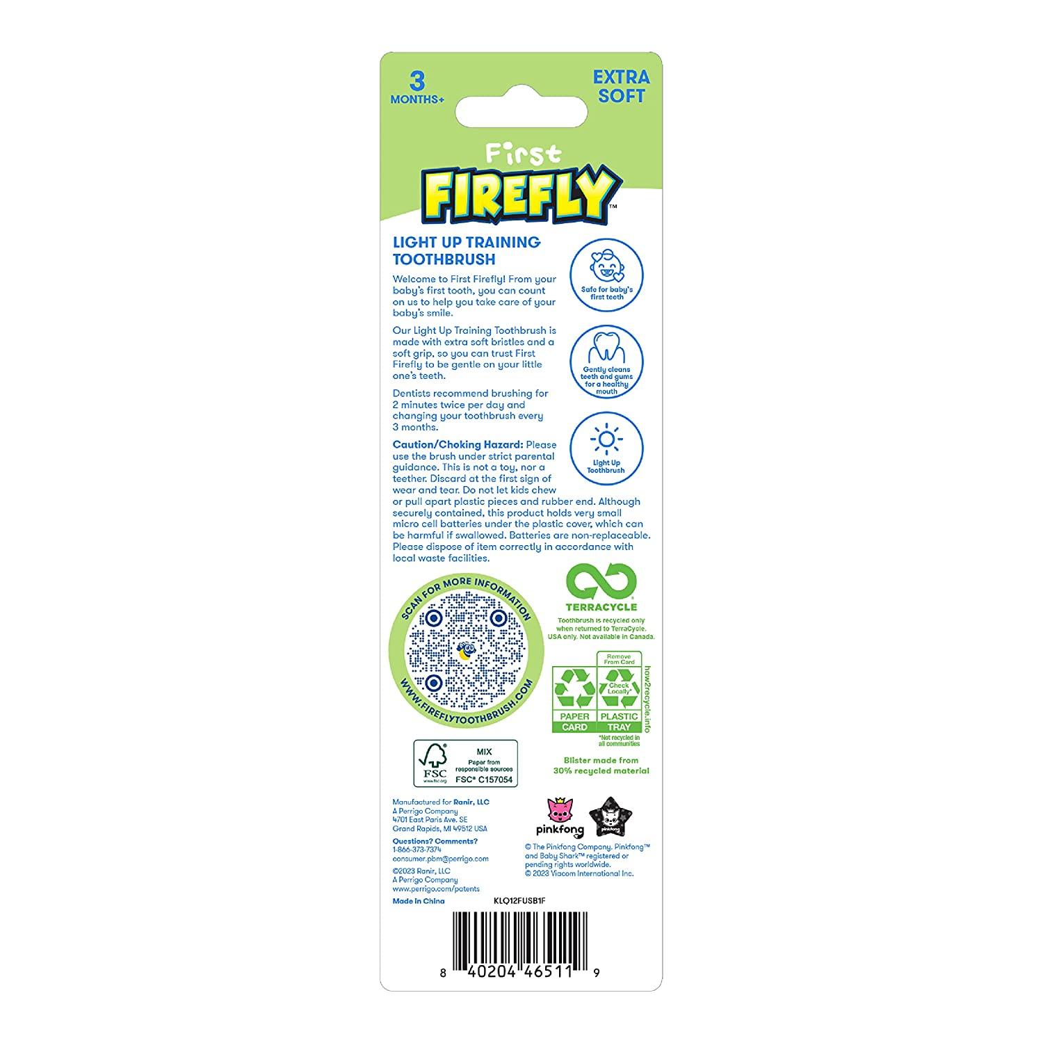 FIREFLY First Training Light Up Toothbrush - Baby Shark | Kids' LED ...