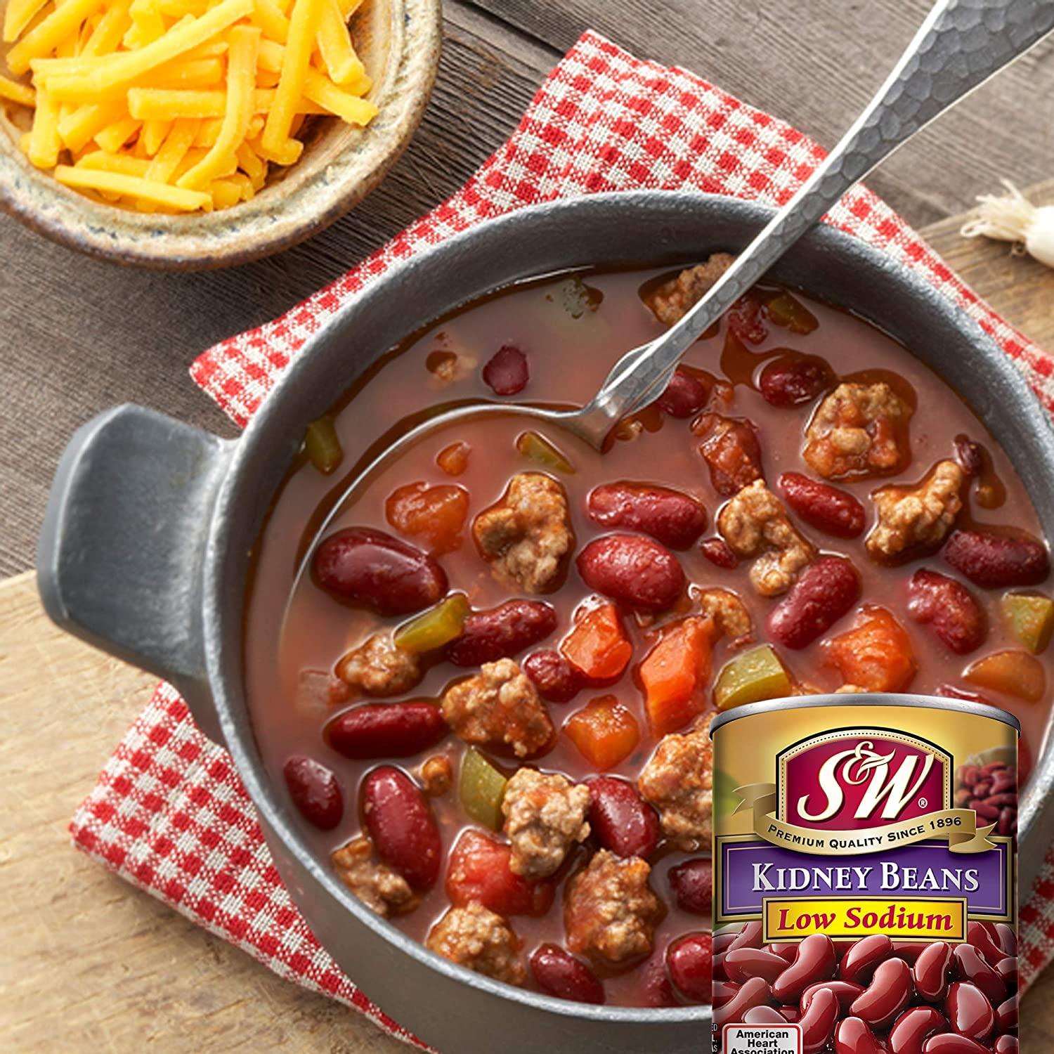 S&W Low Sodium Red Kidney Beans (12 Pack) - Vegan, Non-GMO, Gluten-Free ...