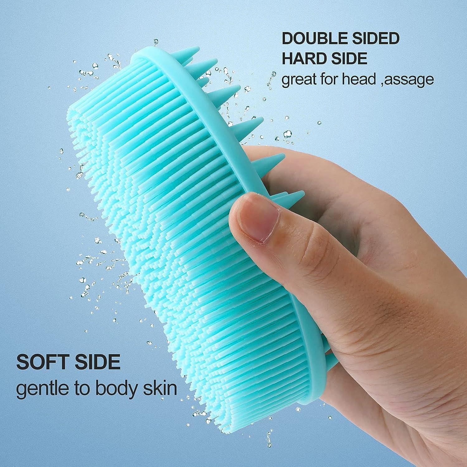 Silicone Body Scrubber & Bath Brush - Upgrade 2-in-1 Shower Tool for ...