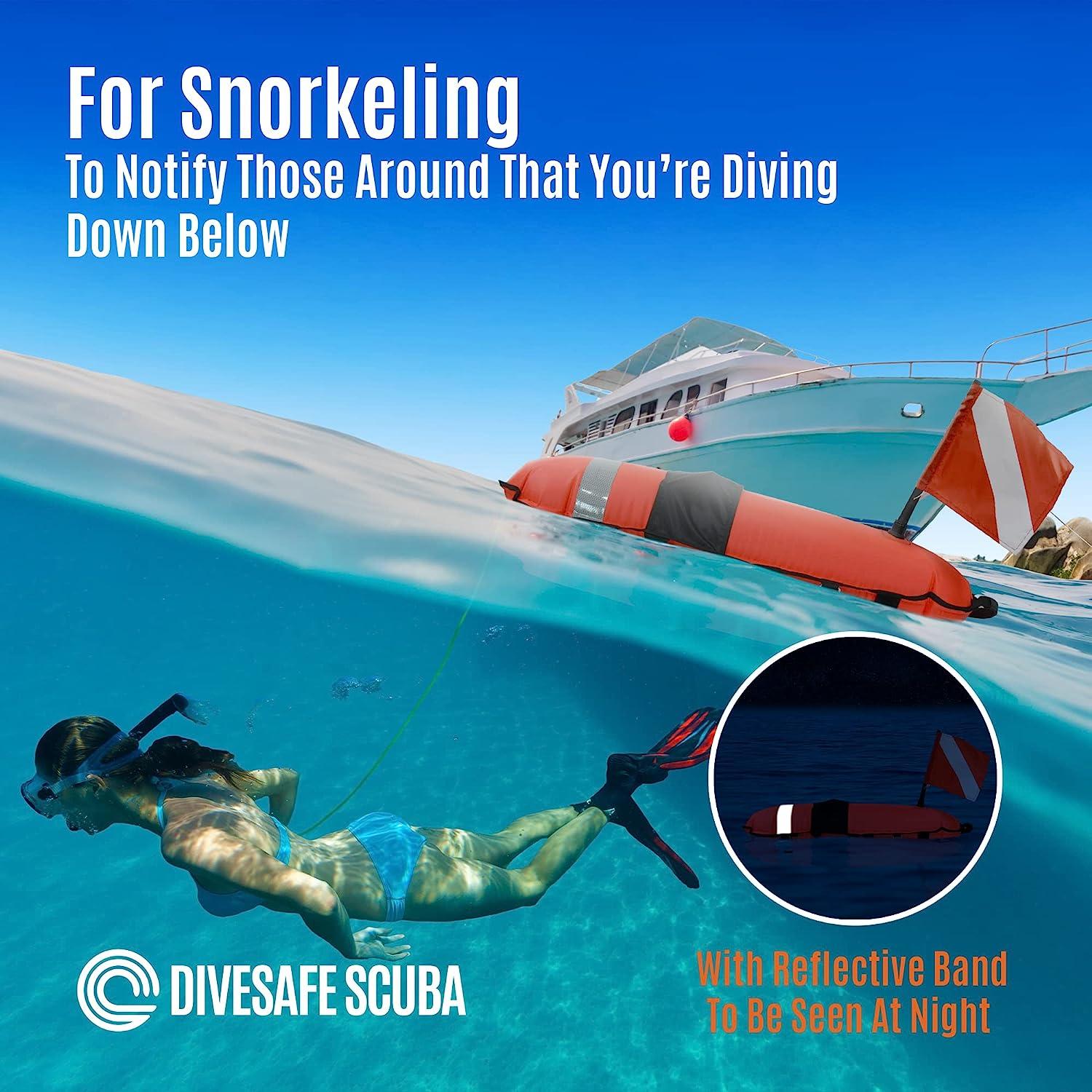 DiveSafe Torpedo Buoy Float for Scuba Diving, Spearfishing, Free Diving, Snorkeling - Includes ...