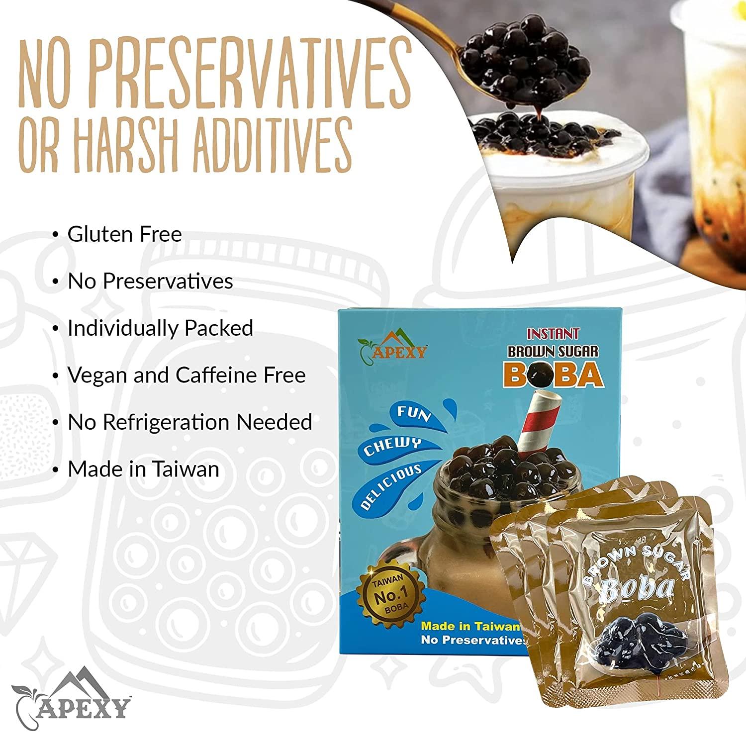 APEXY Instant Boba Pearls 12.69 oz (Pack of 3) - Brown Sugar Tapioca ...