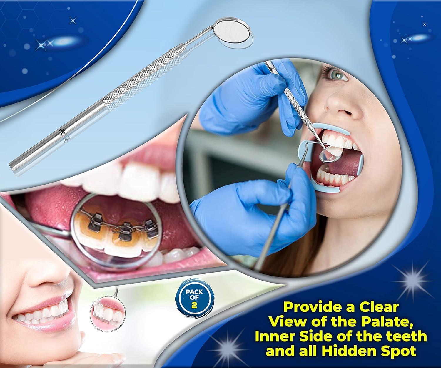 Dental Mouth Mirror Set - Professional Dentist Inspection Tool for Home ...