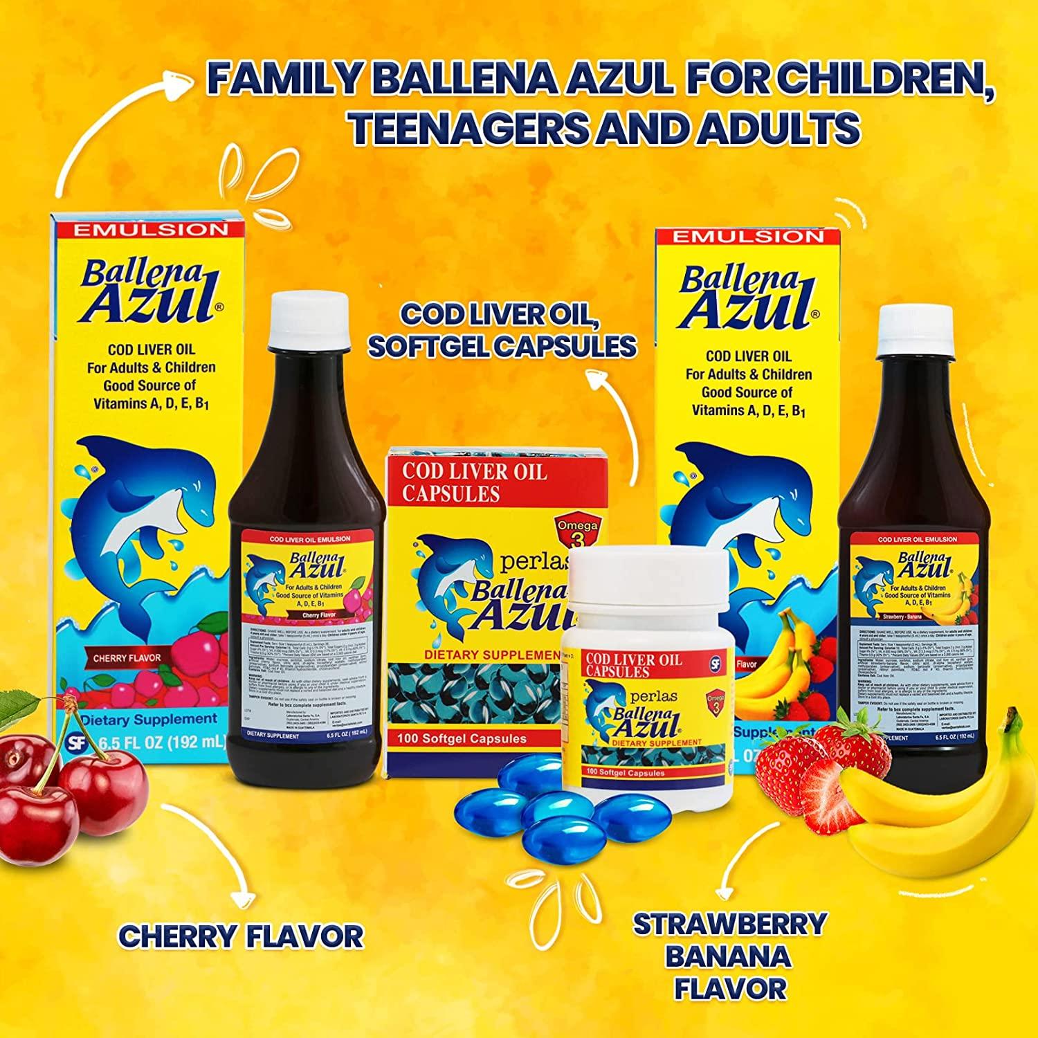 Ballena Azul Aceite de Hgado de Bacalao para Adultos y Nios COD Liver ...