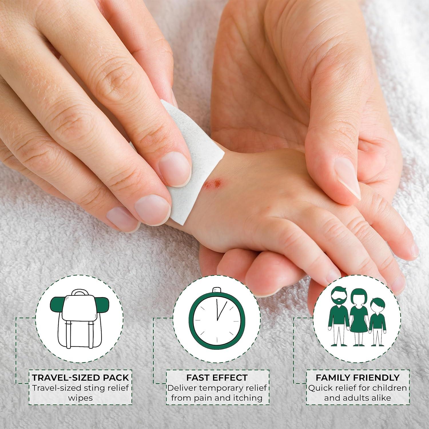 Sting Relief Wipes 100 Count by Ever Ready First Aid - Fast Relief for ...