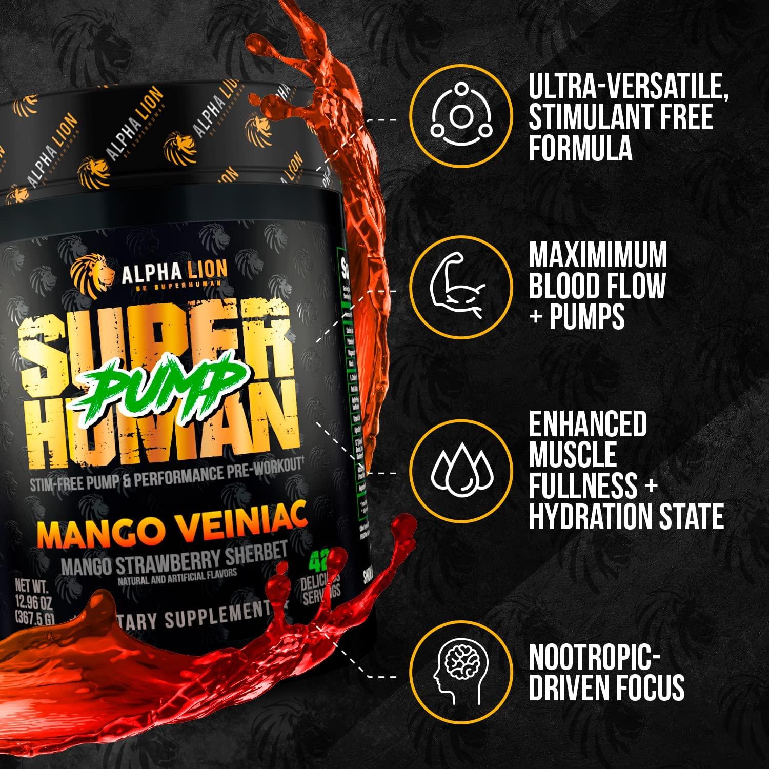 Alpha Lion Pump Stimulant-Free Preworkout for Balloon-Like Muscle ...