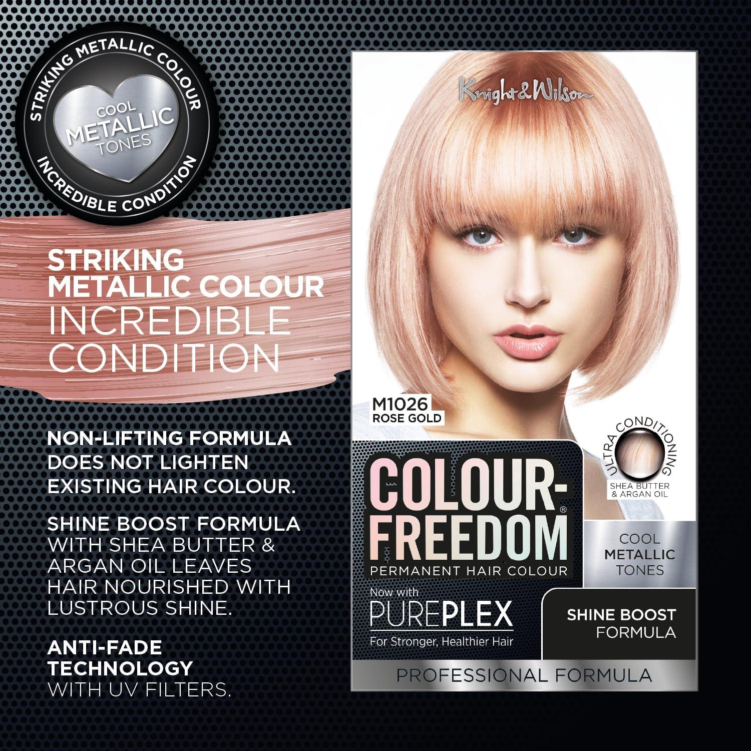Colour Freedom Metallic Rose Gold Permanent Hair Dye with PurePlex ...