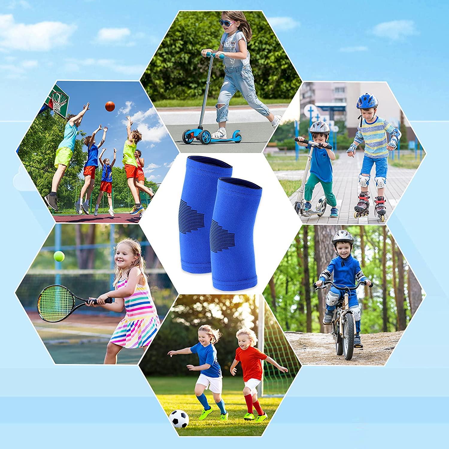 Kids Elbow Brace Compression Sleeve 2-Pack for Gym Sports - Medium Size ...