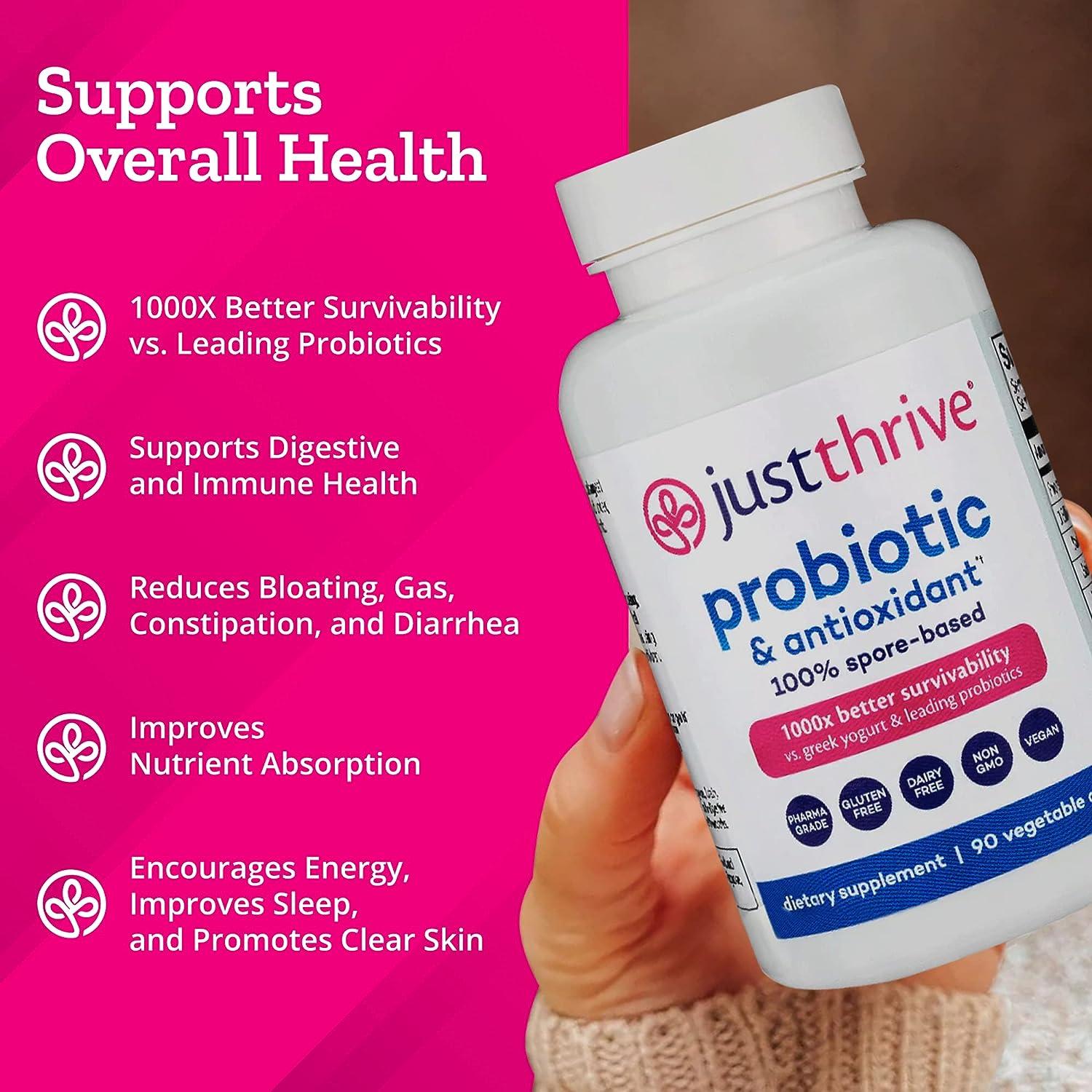 Just Thrive Probiotic & Antioxidant Supplement - 90 Capsules for ...