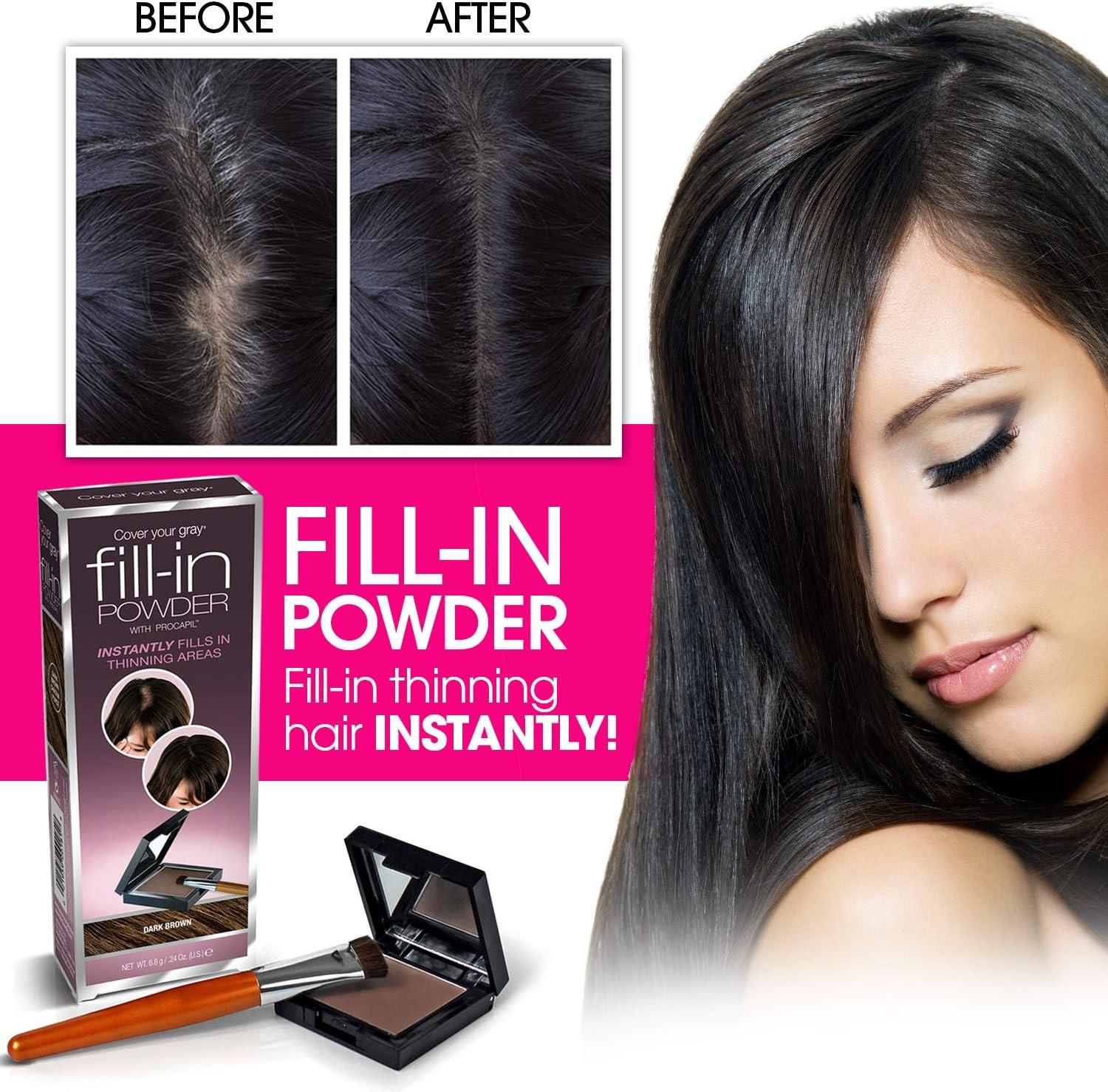 Cover Your Gray Fill-In Powder Hair Color with Procapil - Medium Brown ...