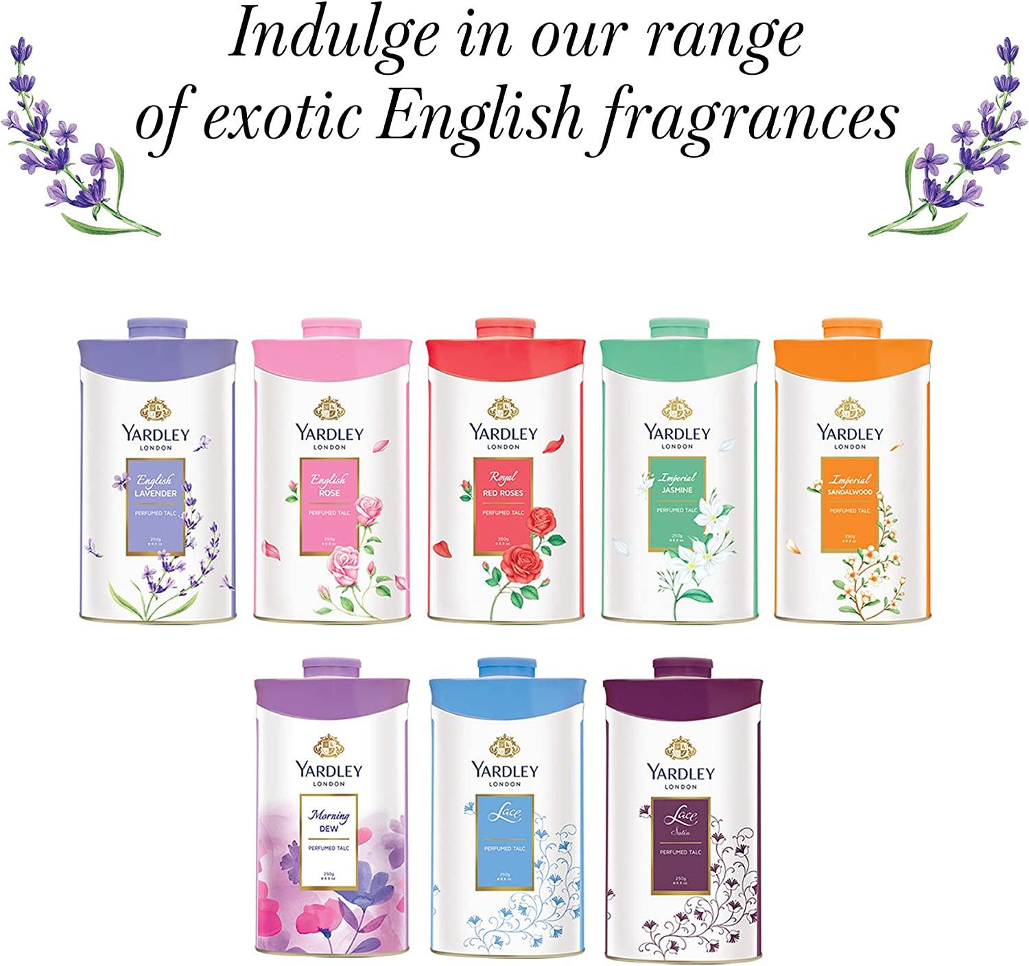 Yardley London Jasmine Perfumed Talc 100g - Luxurious Scent for Skin ...