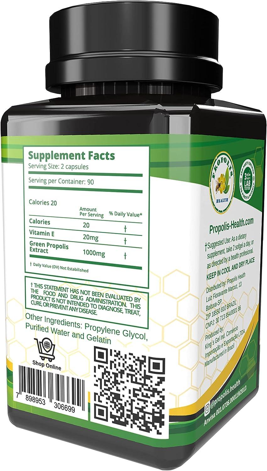 Brazilian Bee Propolis Capsules 180ct - High Concentrate 25% Dry ...