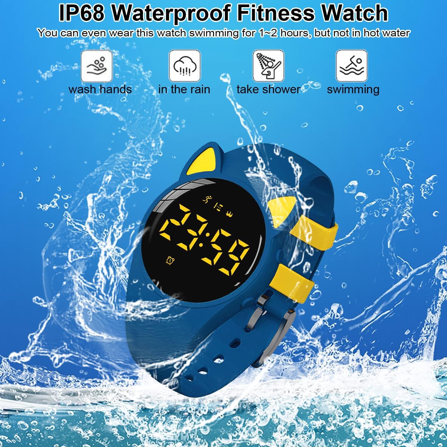 HUYVMAY Kids Fitness Tracker Pedometer Watch | USB Charge | IP68 ...