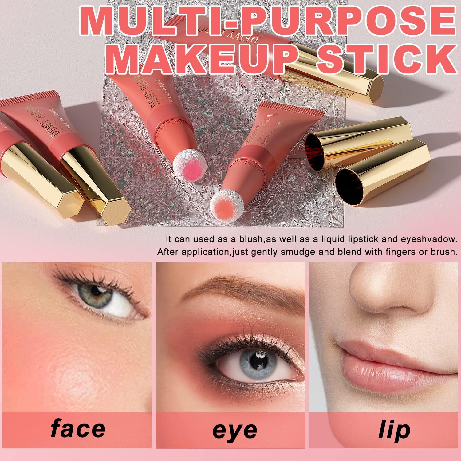 KQueenest Hot Coral Liquid Blush with Cushion Applicator - Dewy Finish ...