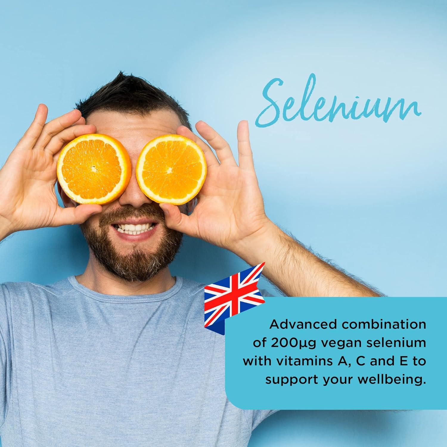 Healthspan Selenium 240 Tablets with Vitamin C, A & E for Hair, Nails ...