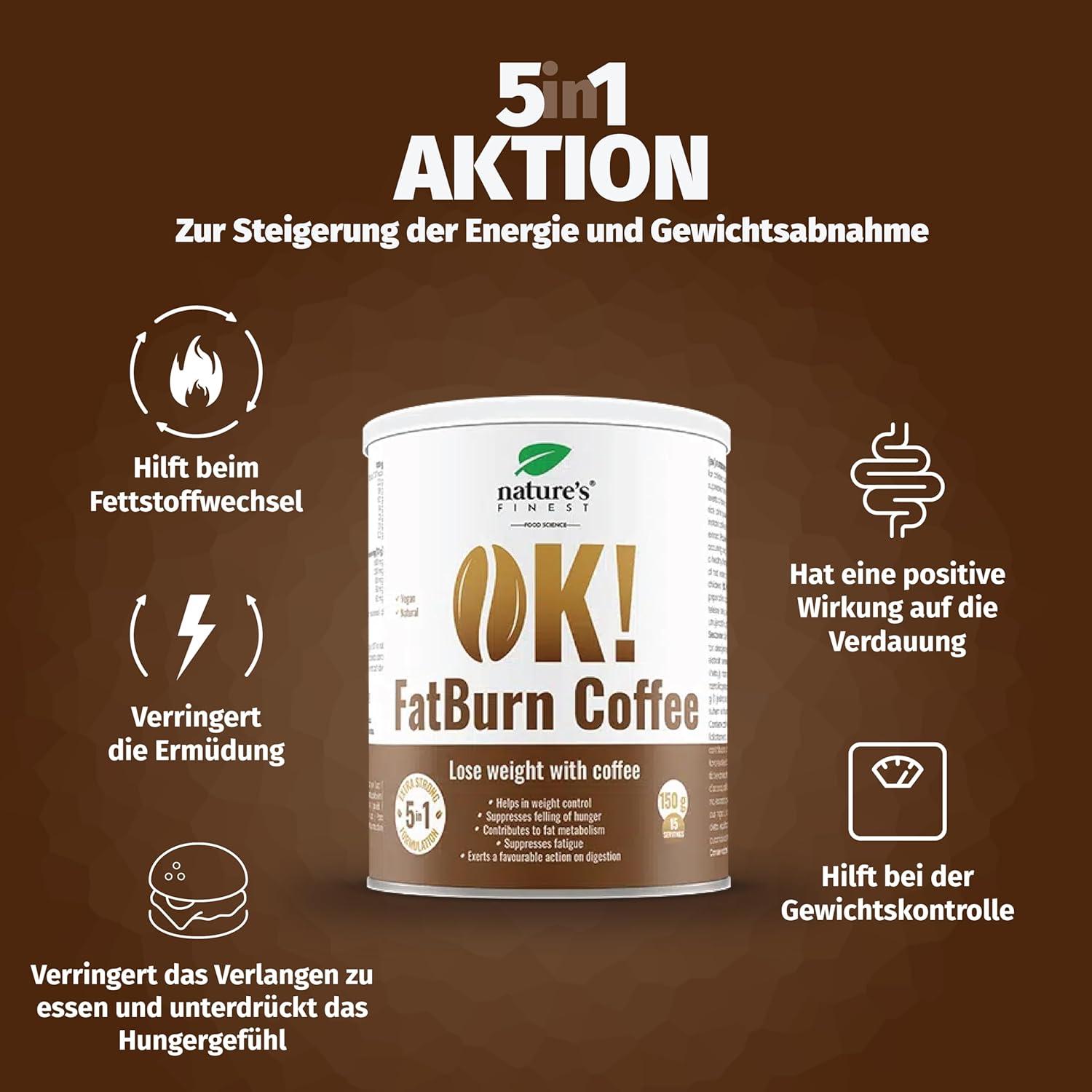 Nature's Finest Ok!Fatburn Coffee | Instant Vegan Coffee with L ...
