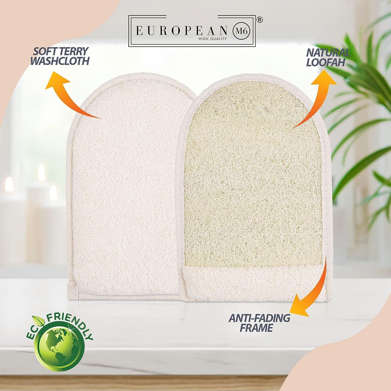 European M6 Loofah Exfoliating Body Scrubber - Dual Side Big Size Bath ...
