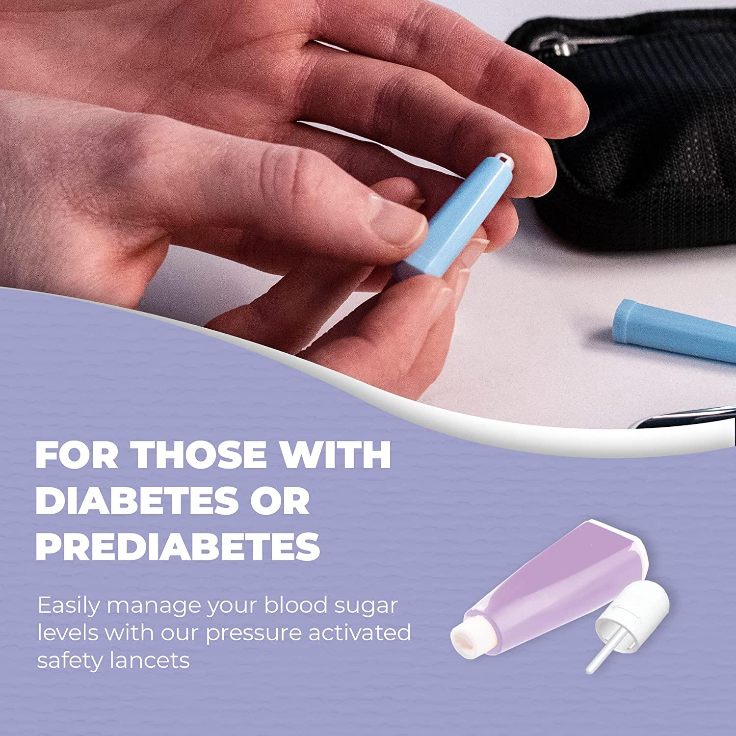 ReadyLance Pressure Activated Safety Lancets 100pcs 30Gx1.6MM Purple ...