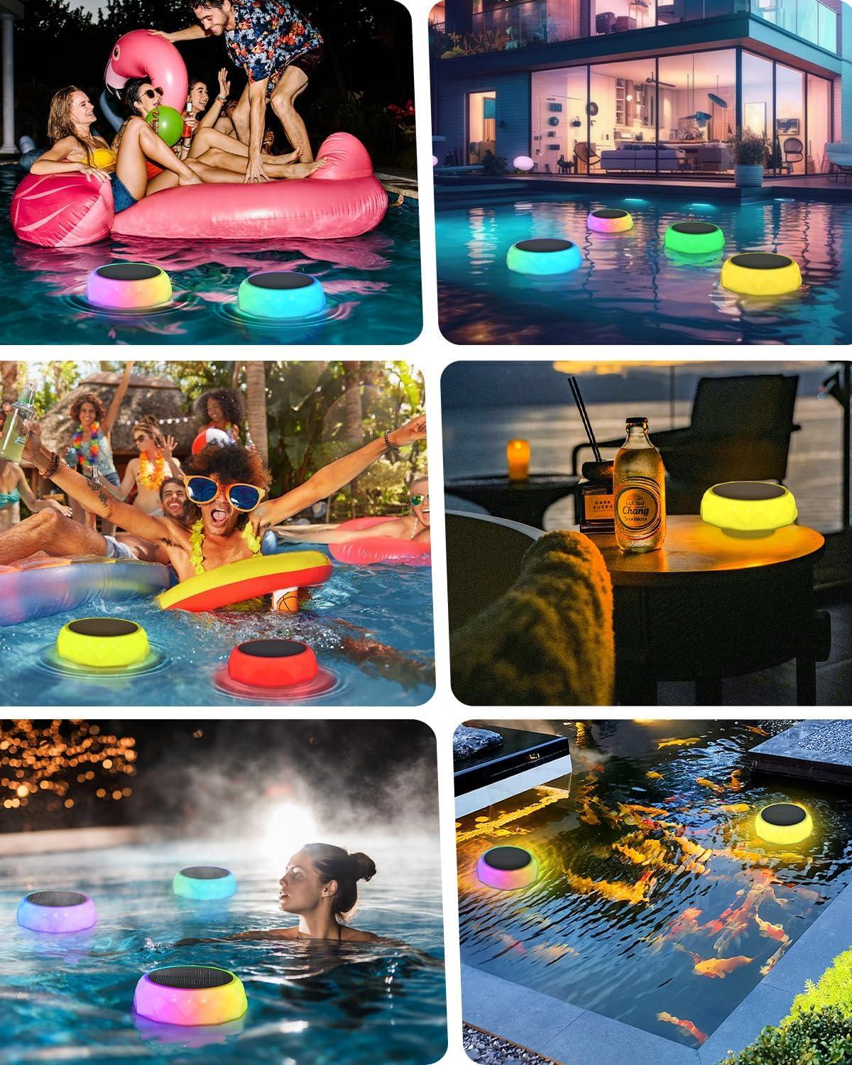 Buy Phejie Solar Floating Pool Light - RGB Remote-Controlled IP68 ...
