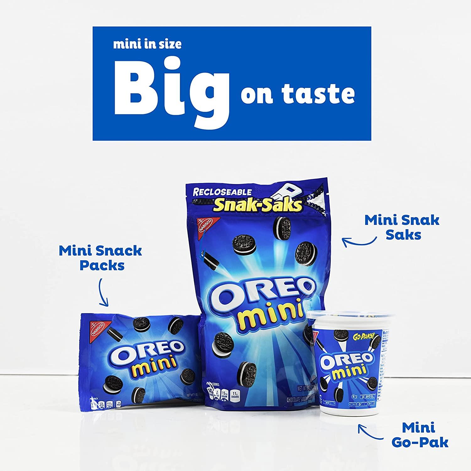 OREO Mini Chocolate Sandwich Cookies Go-Paks - 12 Packs of 3.5 Ounce Mini Chocolate Cookies ...
