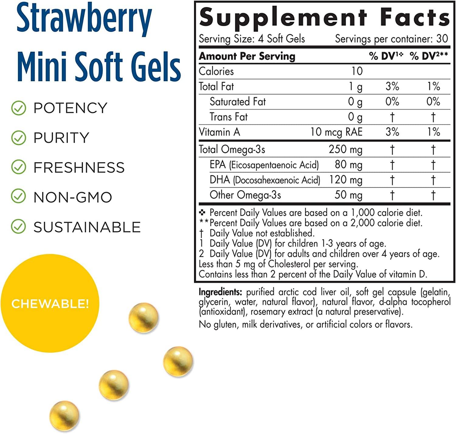 Nordic Naturals Children's DHA Strawberry Soft Gels - 120 Mini ...