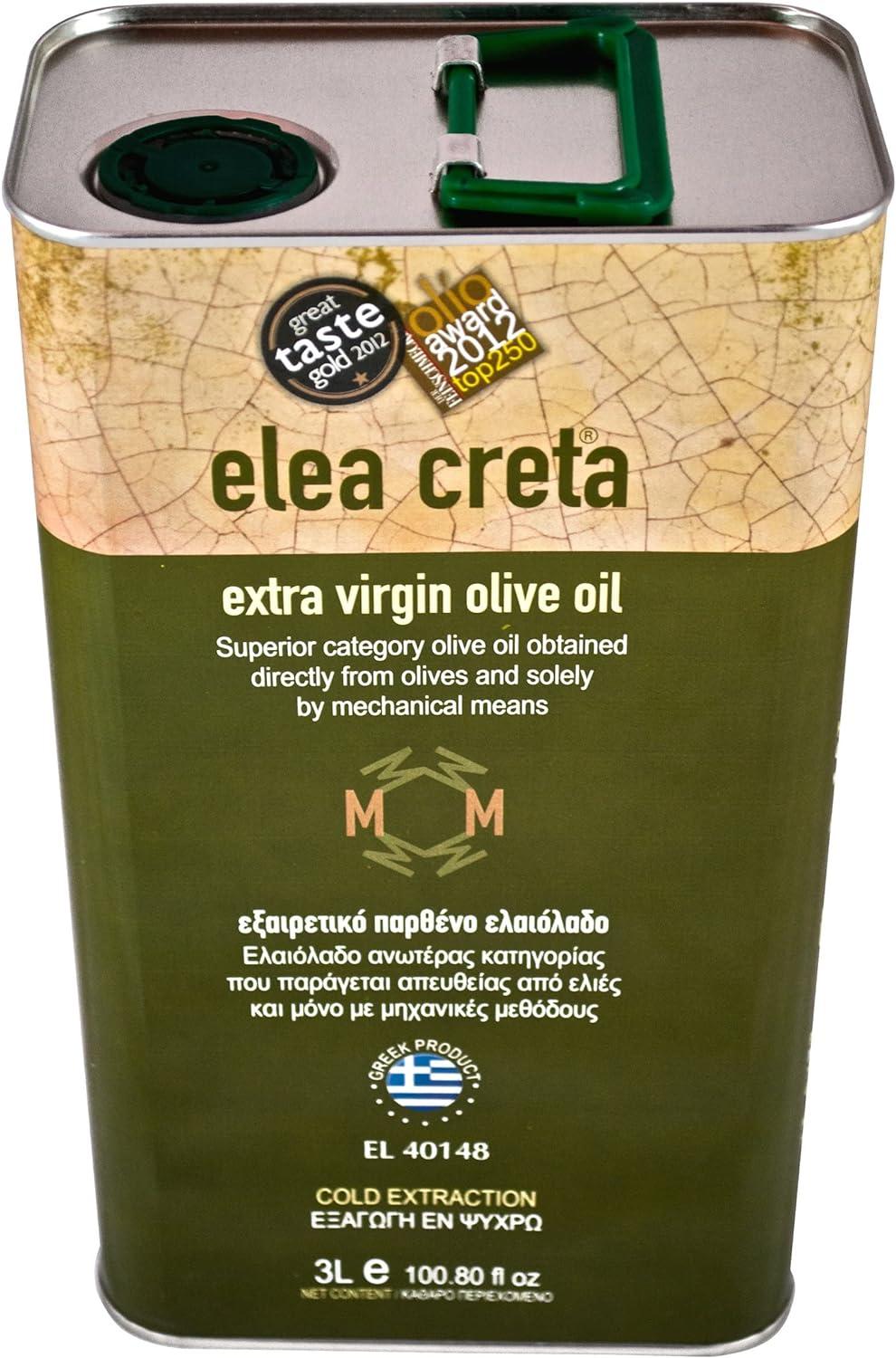 Elea Creta Extra Virgin Greek Olive Oil 3lt Tin Can - 3 l Pack | Buy ...