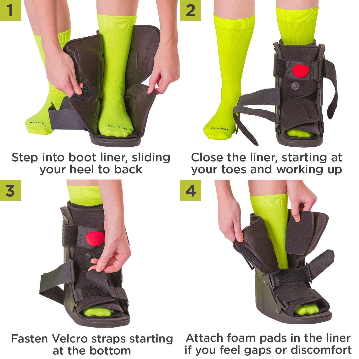BraceAbility Short Air Ankle Walker Boot - Medium | Medical-Grade Foot ...