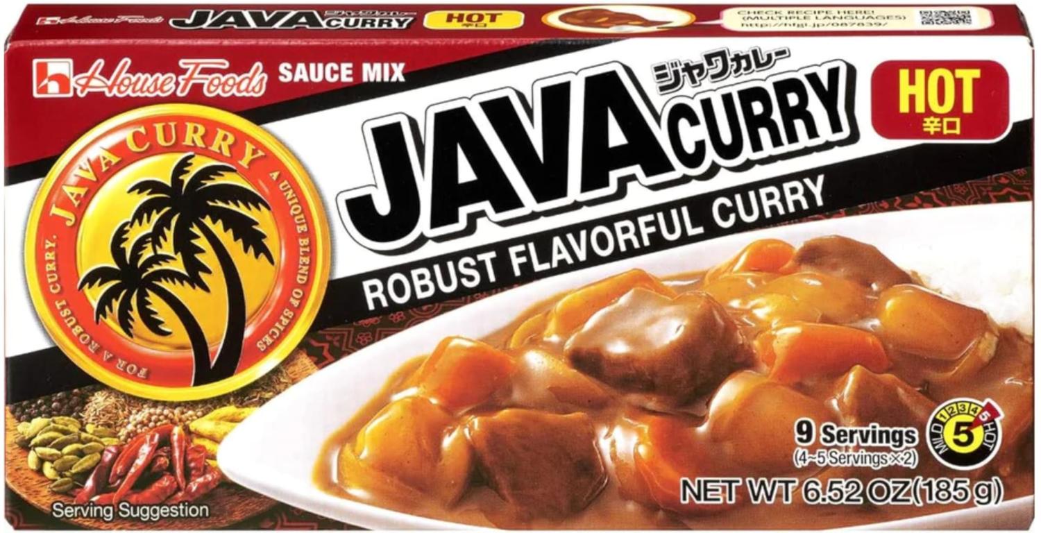 House Foods Java Curry Hot 9 Servings 185g - Japanese Curry Blend with ...