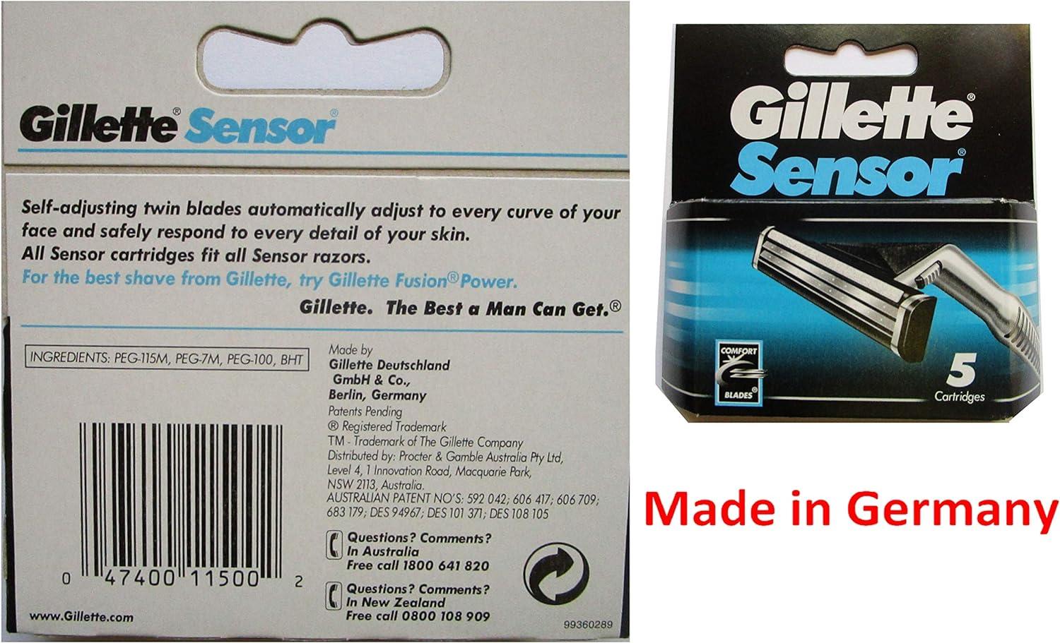 Gillette Sensor Cartridges 5-Count - Pack of 4 (20 Total Cartridges ...