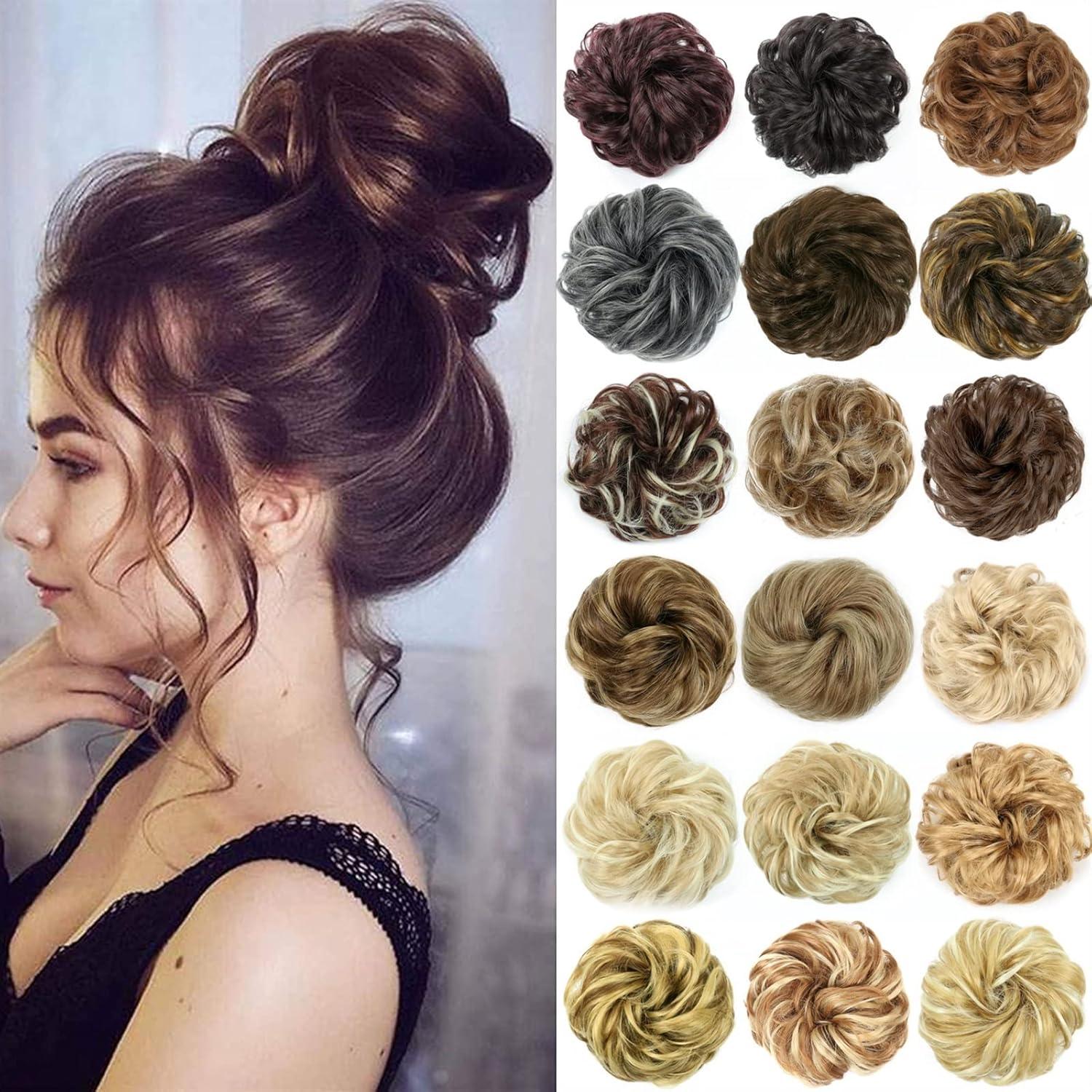 Hair Chignon Synthetic Bun Curly Messy Bun Donut Bun With Elastic ...