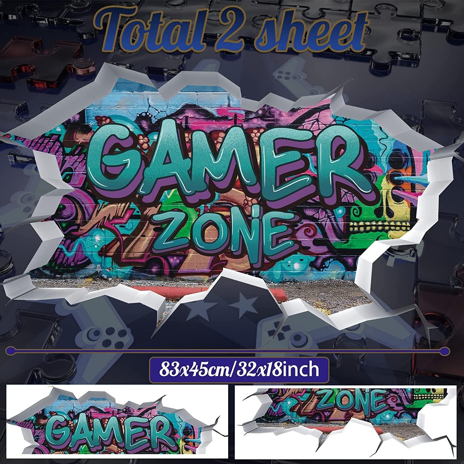Toarti Gamer Zone 3D Wall Stickers - Gaming Vinyl Decal for Bedroom ...