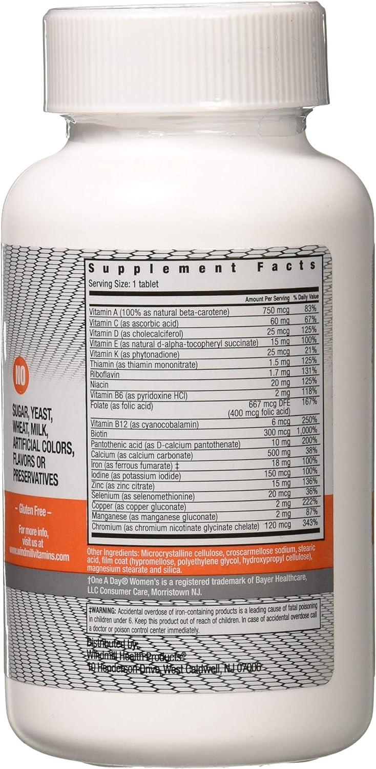 Women's Daily Vitamin Tablets | WMILL Size 100 - Essential Nutrients ...