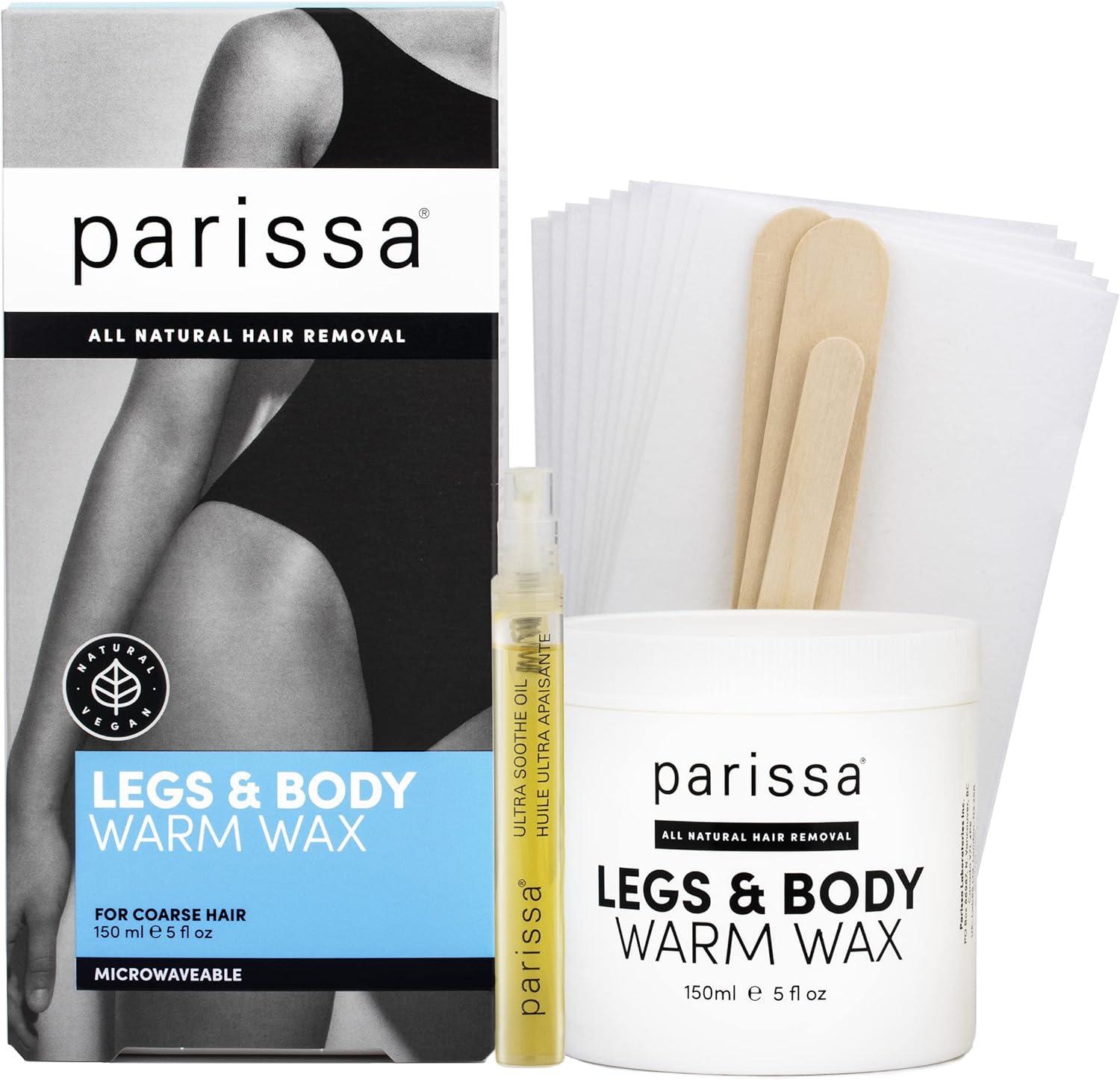 Parissa Legs & Body Warm Wax Kit - Salon-Style Microwavable Formula for ...