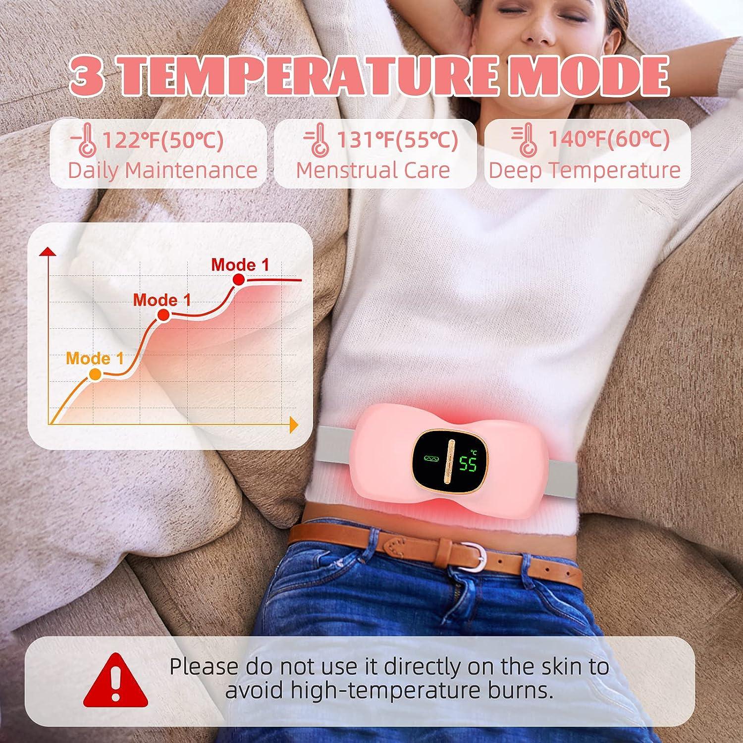 Cordless Menstrual Heating Pad | Period Cramps Pain Relief | 3 Massage ...