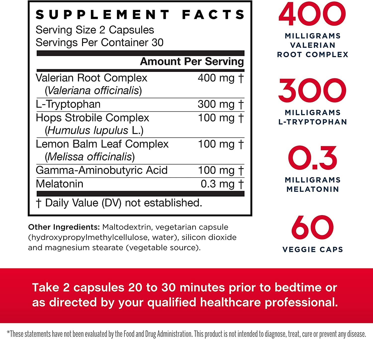 Jarrow Formulas Sleep Optimizer - 60 Veggie Caps | Natural Sleep Aid ...
