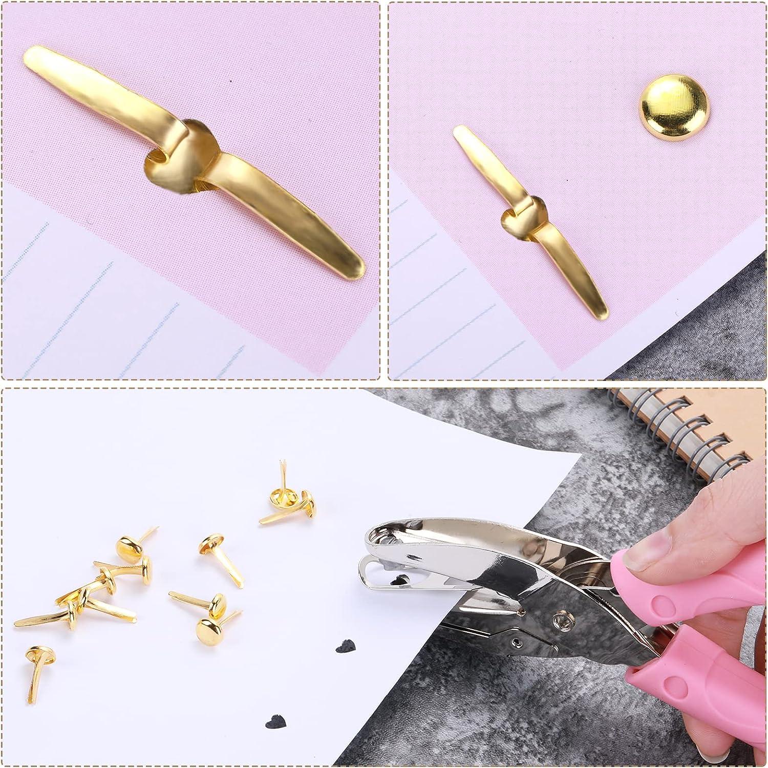 100PCS Brass Brads Round Fasteners for Crafts and Scrapbooking | Buy ...