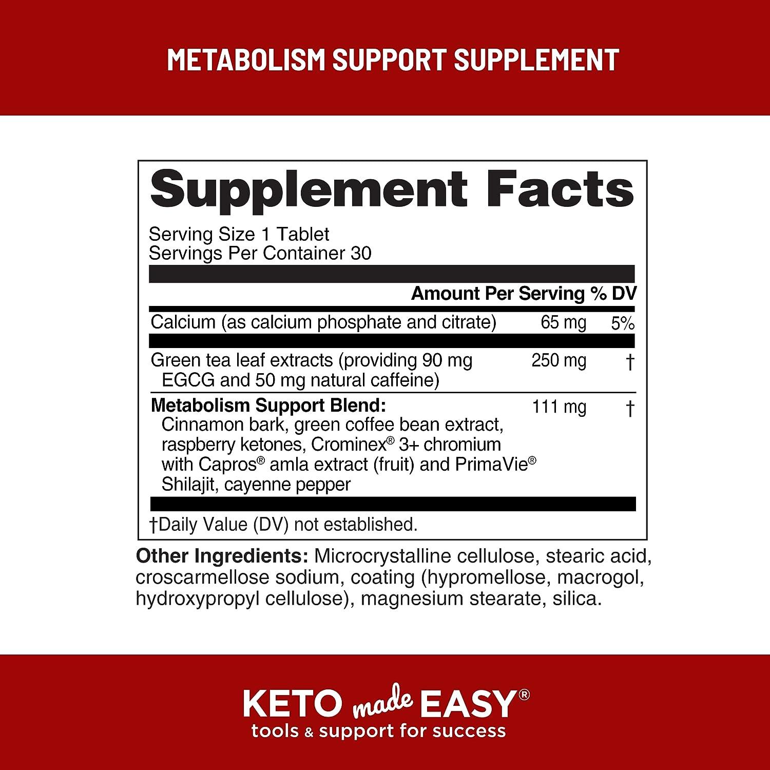 SlimFast Keto Metabolism Support Tablets - Green Tea, Chromium, Green ...