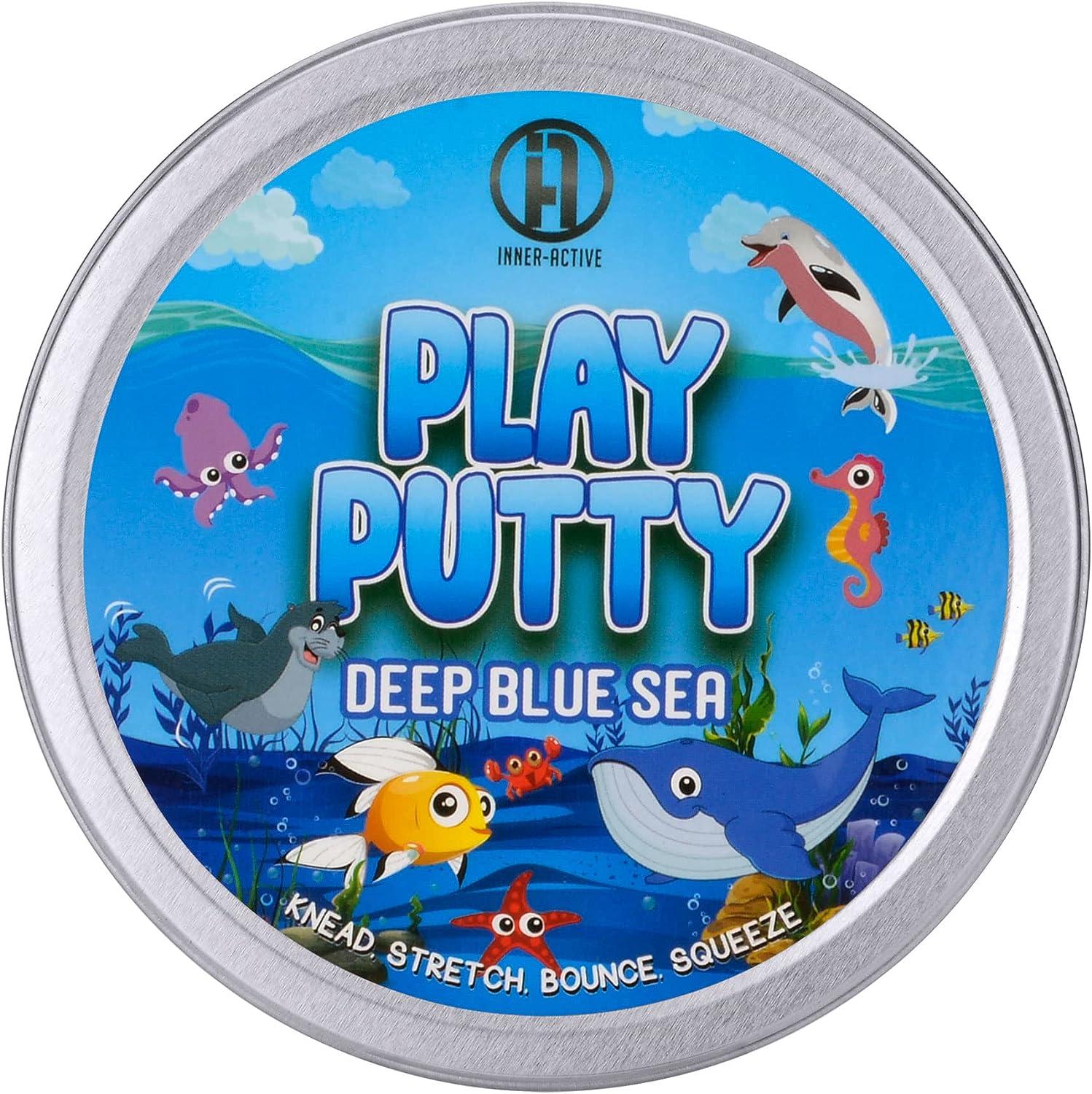 INNER-ACTIVE Play Putty Therapy Putty for Kids with Charms - Deep Blue Sea Soft Resistance ...