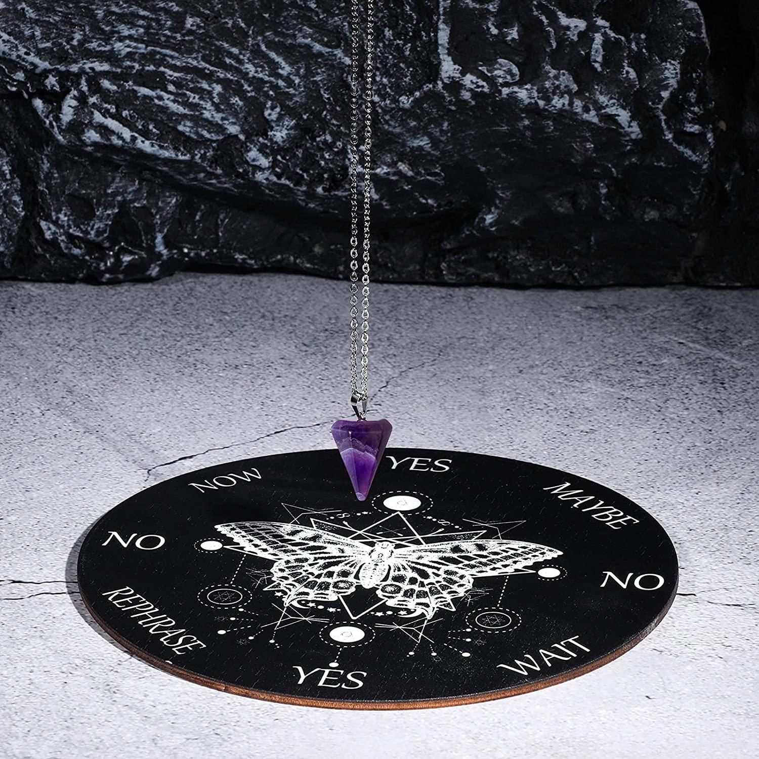 Black Butterfly Pendulum Board Dowsing Necklace Kit - Wiccan Altar ...