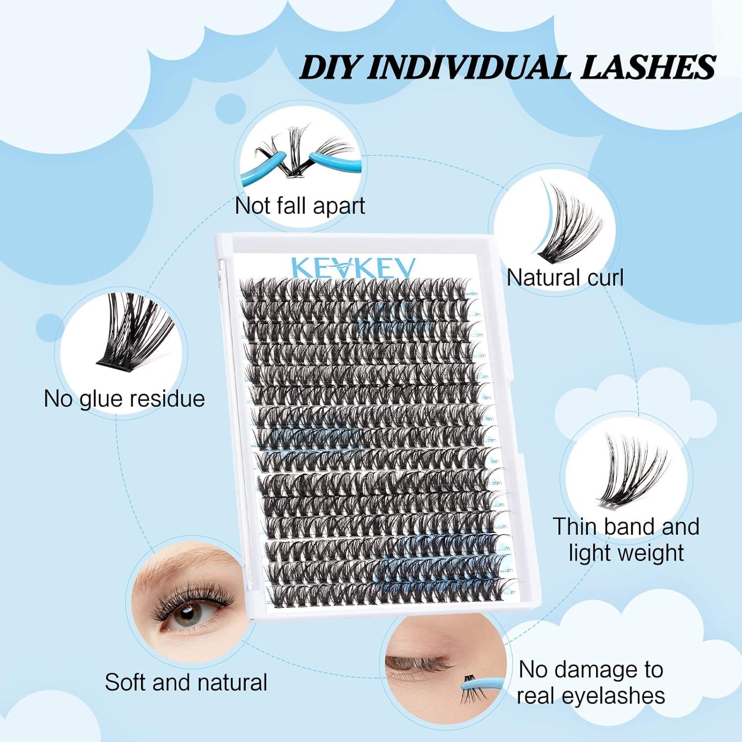 300 Pcs DIY Lash Extension Clusters for Dramatic Volume Look - C-10mm ...