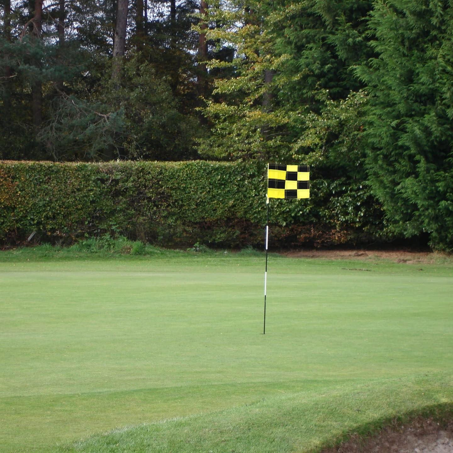 Checkered Golf Flag with Tube Insert - 420D Nylon Mini Pin Flags for ...