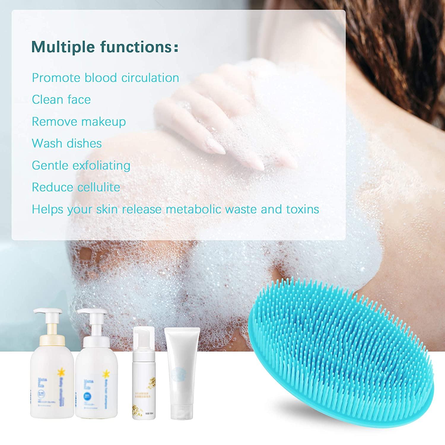 Silicone Body Scrubber 3pcs Set for Sensitive Skin - Exfoliating Brush ...