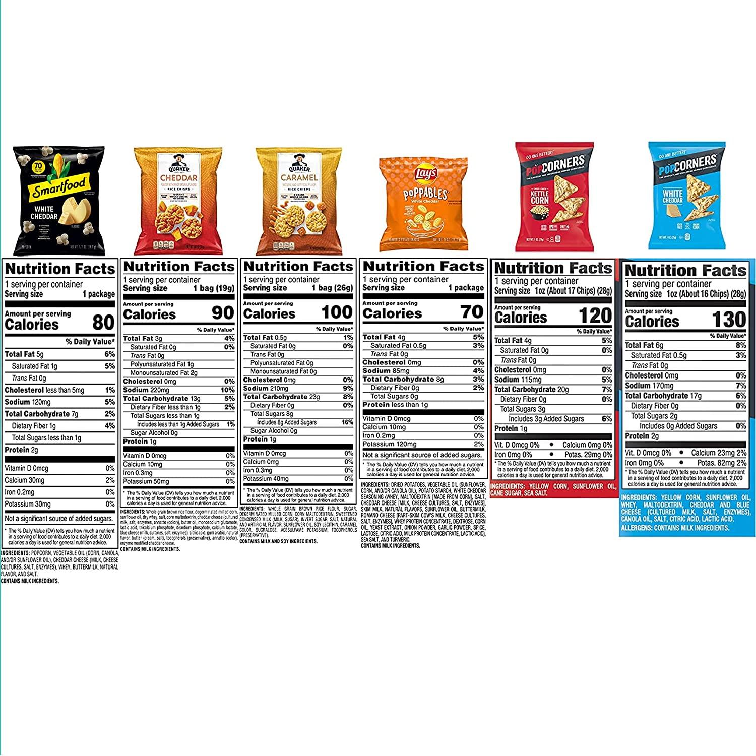 40-Pack Frito Lay Popped Chips & Crisps Variety Snack Packs - Gluten ...