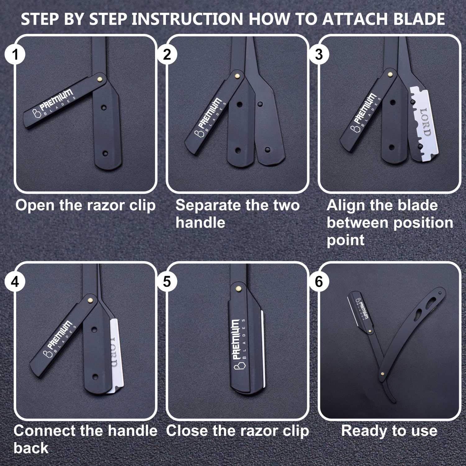 Premium Blades Black Petal Handle Barber Razor for Men/women ...