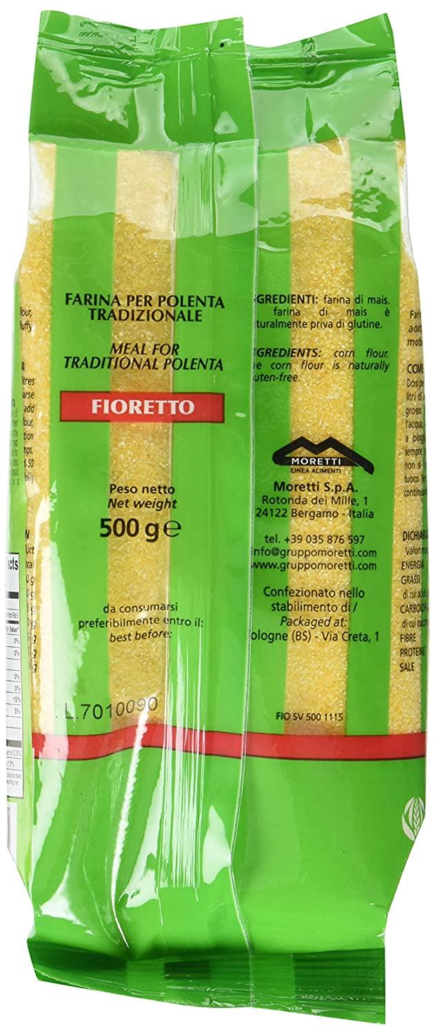 Moretti Fioretto Polenta Fine 1.1 lb - Authentic Italian Cornmeal | Buy ...